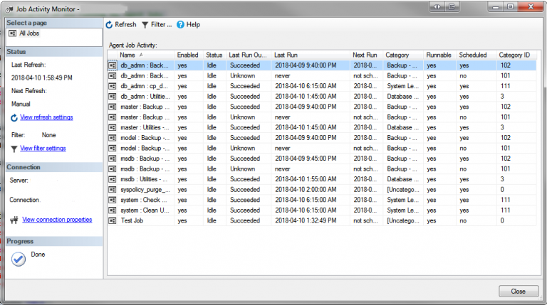 Activity - SQL Server Agent Jobs - SQL Server Science